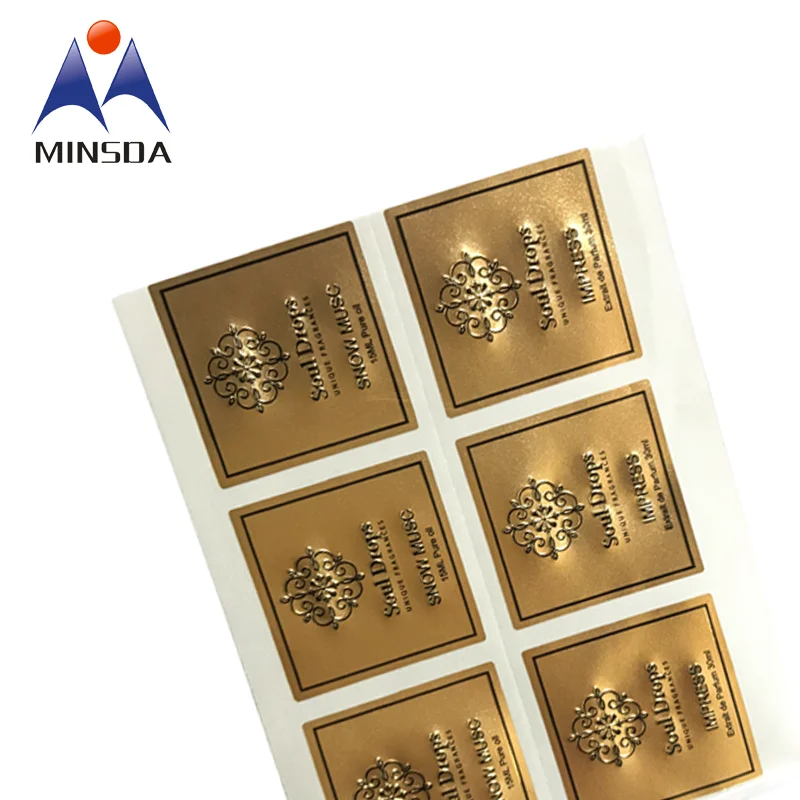 Custom Embossed Printed Logo Stickers And Gold 3d Perfume Brand Label ...