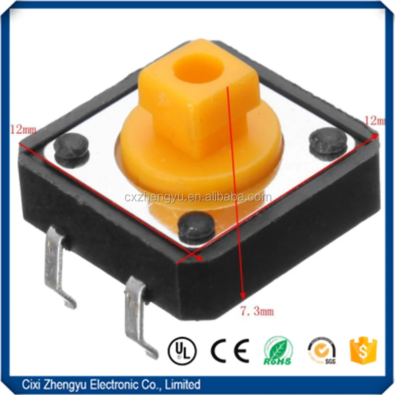 12x12x7.3 Tactile Push Button Switch Momentary Tact Led Different ...