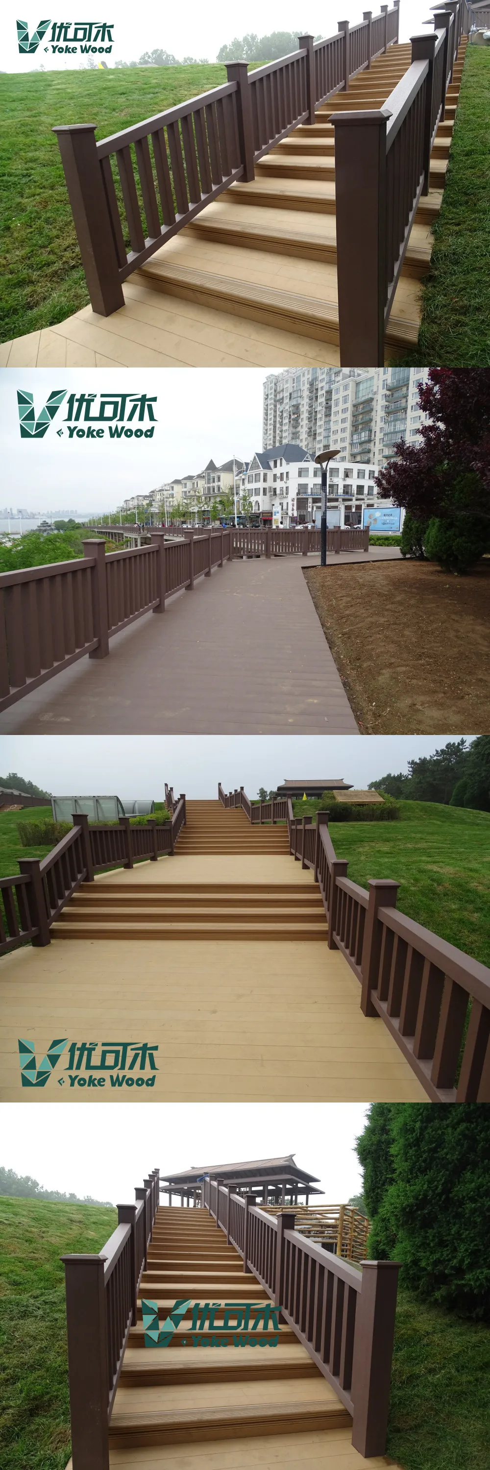 Custom Iron Railing Wpc Panel Fence Modern Railing Stair Wood Plastic ...