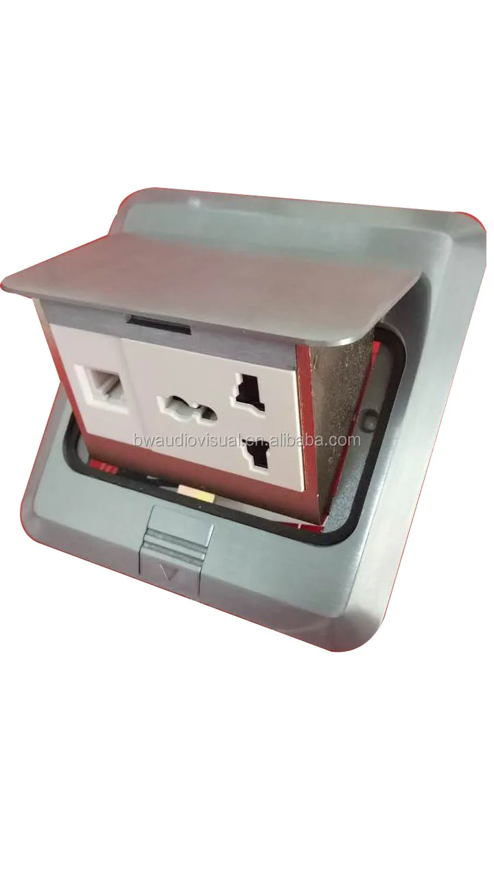 Stainless Steel Pop Up Floor Socket Rj45 / Electrical Power Ground ...