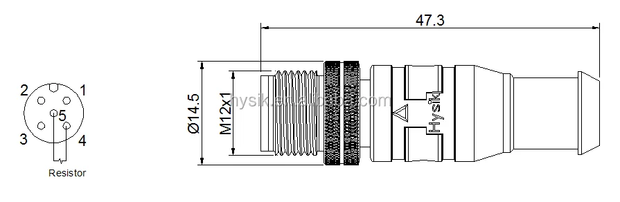 CC-LINK M12 5-Pin Terminating Plug, 120 Ohm CAN Bus Connector for ...