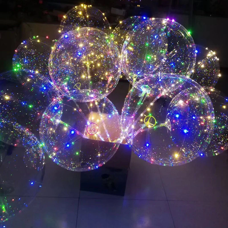 24inch 3 Meter Flashing Led String Mixed Colors Glowing Flashing Helium ...