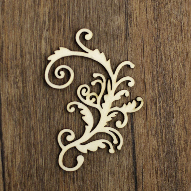 Wholesale Custom Laser Cutting Shapes Wood Vine Wooden Embellishment ...