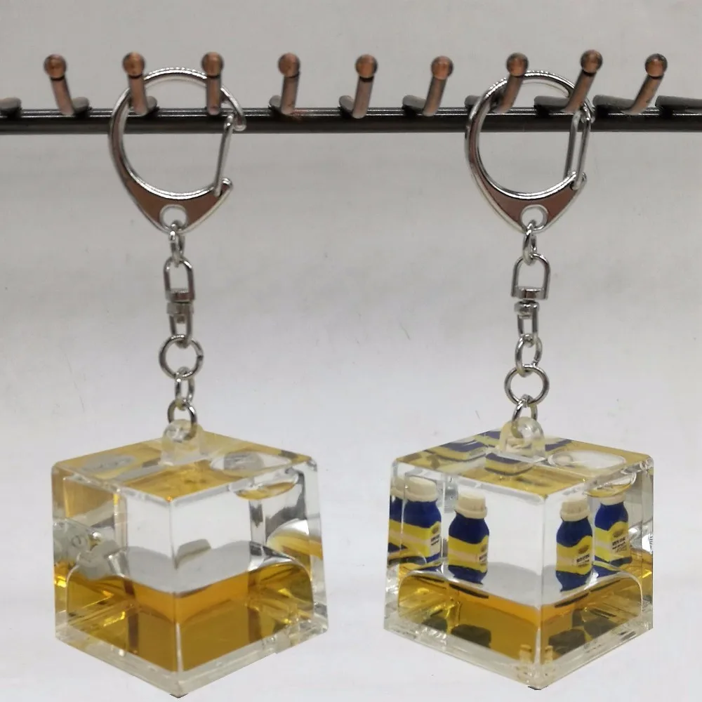 Clear Acrylic Heart Liquid Keychain - Customizable Gift