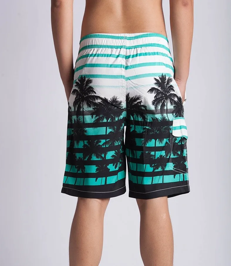 Men's Quick Dry Board Shorts - Printed Palm Beach Swim Wear