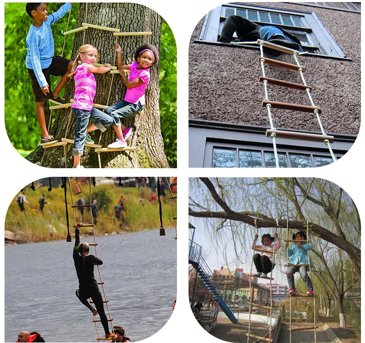 20m Rope Ladder Adult Wooden Rope Ladder Rescue Rope Ladder - Buy ...