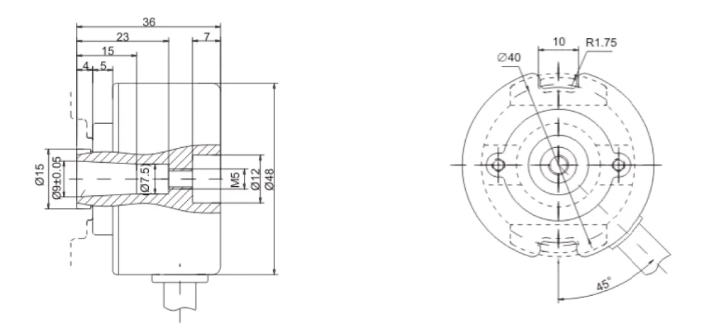 GSM48-8G2500BML5-3P hollow shaft rotary servo motor encoder for automatic control| Alibaba.com