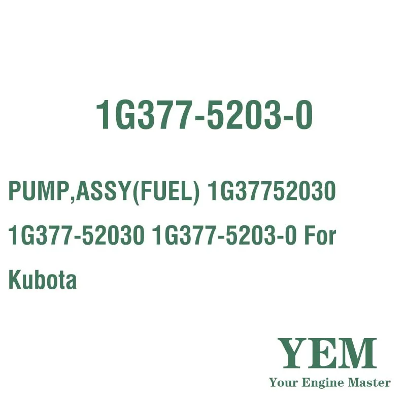 PUMP ASSY(FUEL) 1G37752030 for Kubota - High Performance