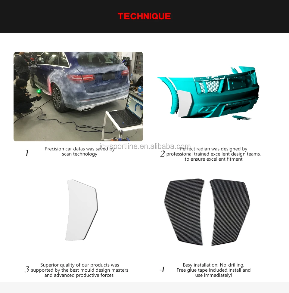 Carbon Fiber Rear Bumper Canards Splitters for Audi R8 Gen 2 V10 2016 ...