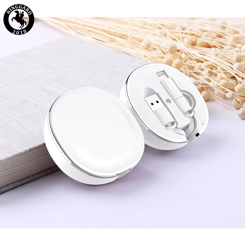 Variety Color 2 In 1 Retractable Usb Cord Reel For Iphone Android Phone ...
