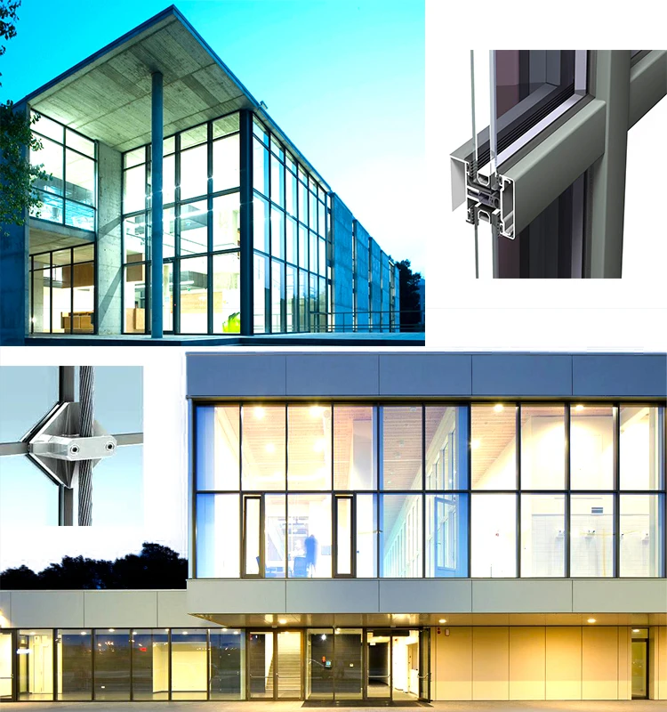 Waterproof Exterior Aluminium Frame Structural Double Tempered Glazing ...