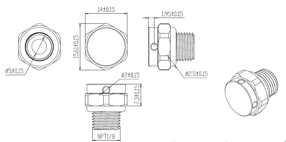 SINRI NPT 1/8 Pressure Reducing Valves - Waterproof Vent Plugs