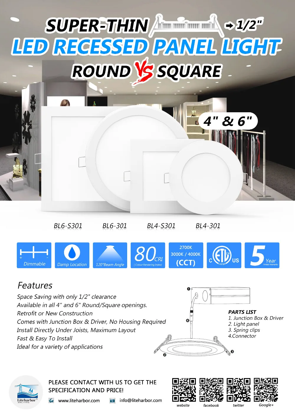 Ultra Thin Design Slim 4 Inch 6 Inch 9w 10w 12w Led Down Light Round ...