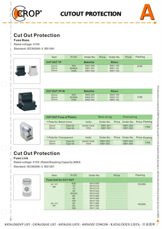 Australian Type House Service Fuse Cut-out With Neutral Link - Buy ...