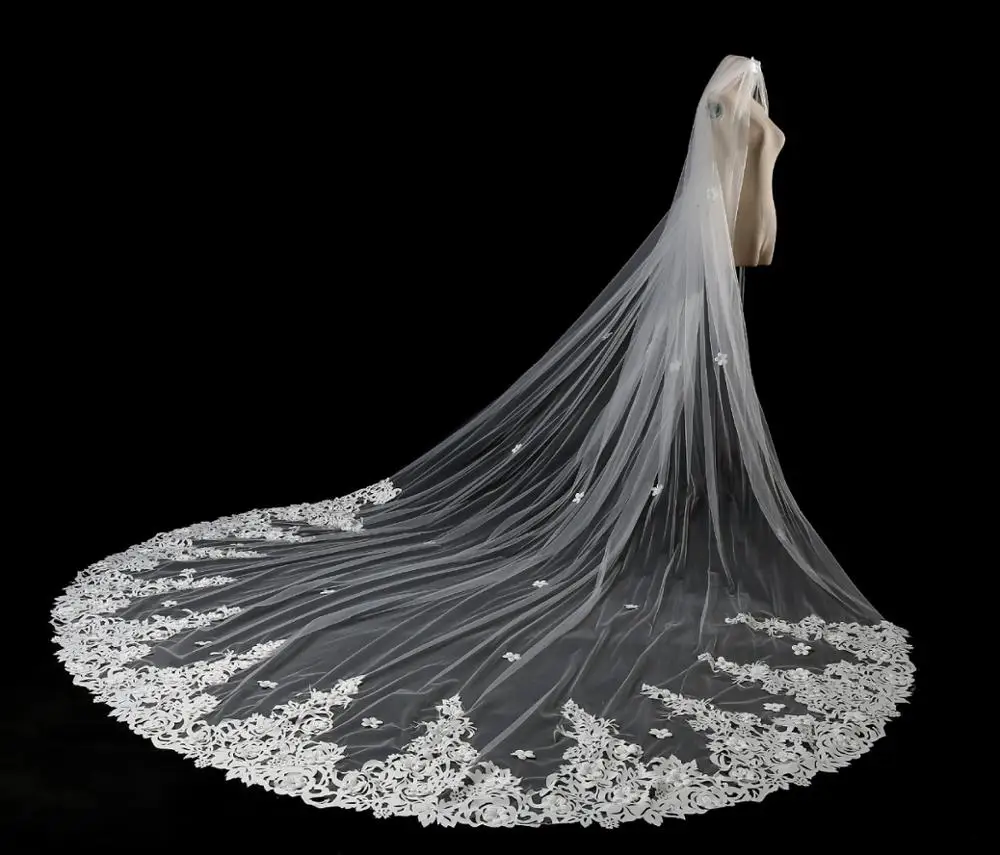 Bridal Veil Super Wide 300cm 500cm Long Wedding Accessory Wedding Dress ...