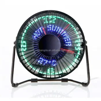 Desktop Usb Led Clock Fan Usb Light Fan Desk Message Fan With ...