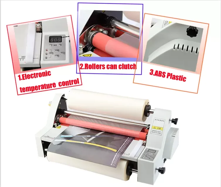 V 350 13 4 Single Or Double Sides Hotandcold Roll Laminator Buy