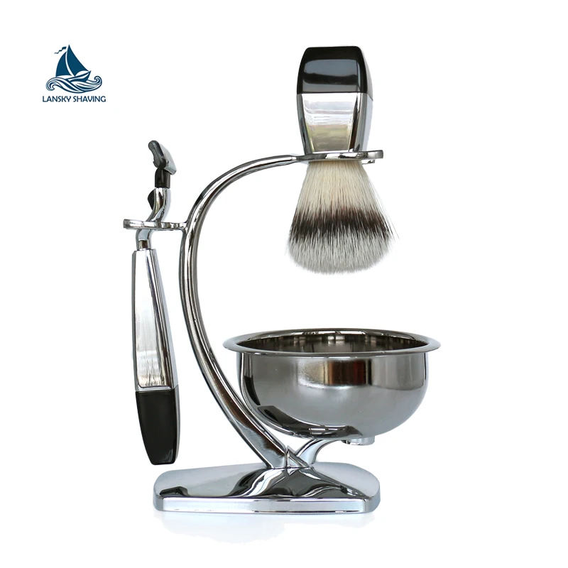 Best Holiday Neutral Logo Straight Razor Kit Mens Shaving Brush Stand ...