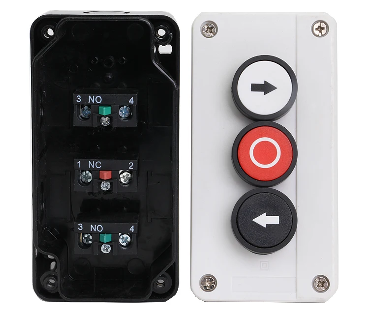 Xal-b334 3 Hole Waterproof Push Button Switch Control Station Box Left Right Stop - Buy Xal-b334 ...