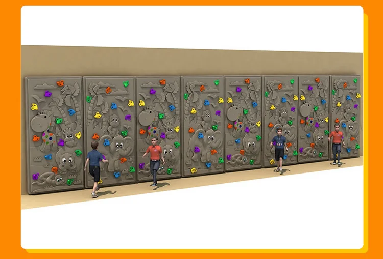 Colorful Outdoor Plastic Rock Climbing Frame Wall Set Playground Jungle ...