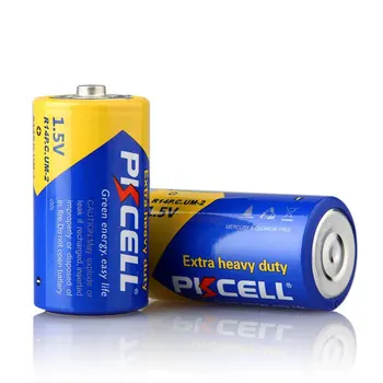 Pkcell High Power R14p 1.5v Heavy Duty Battery Cr14 Carbon Zinc C Size ...
