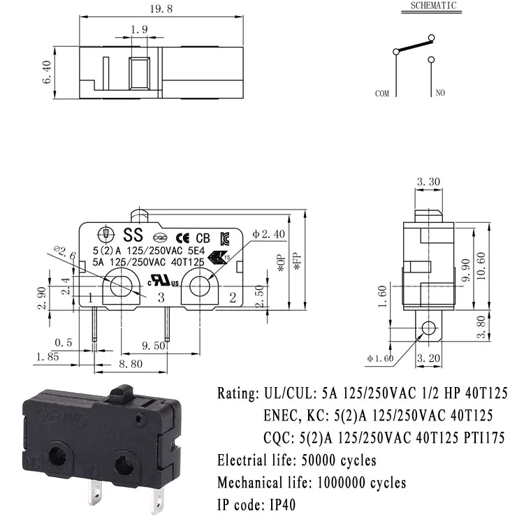 DEWO SS5 Mini Micro Switch - Reliable for Juicer Control