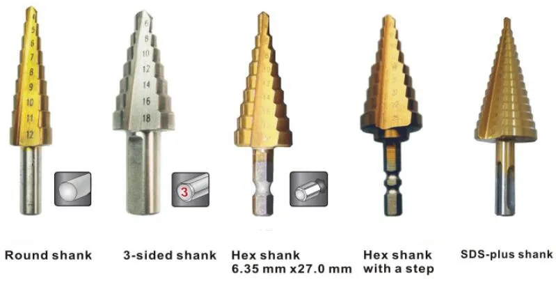3 Pcs Tin Coating Hex Shank Step Drill Bit Set - Buy Step Drill Quick ...