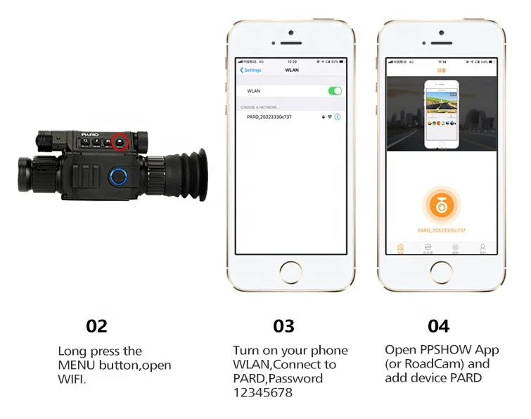 PARD NV008 1080P Infrared Hunting riflescope 6.5X-12X Build-in IR ...