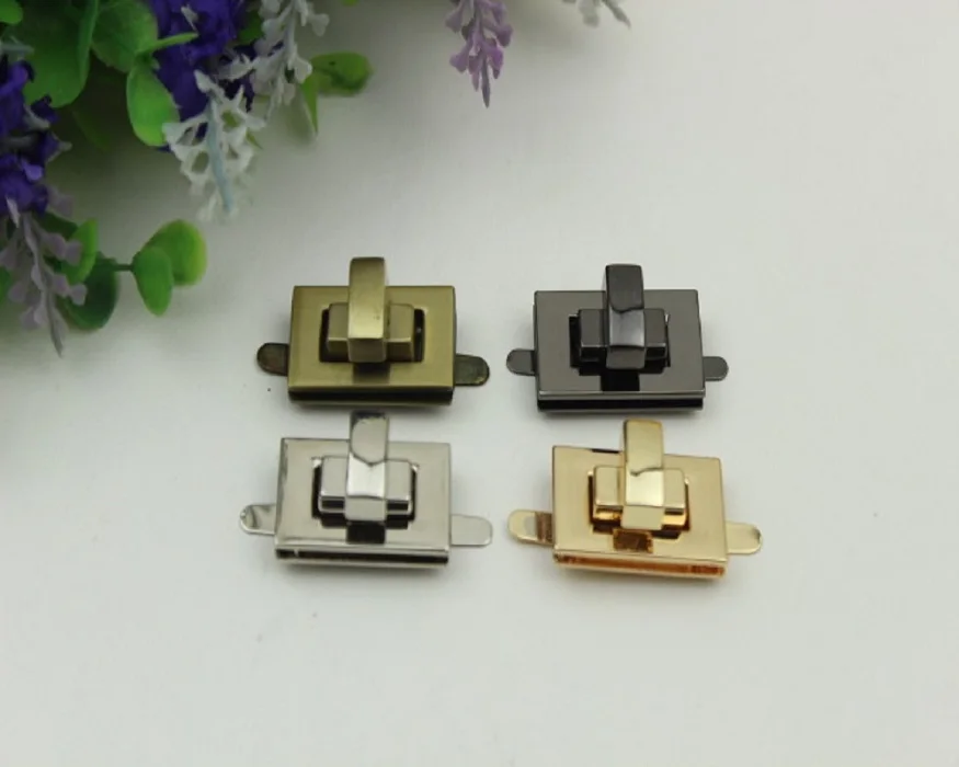 Metal Square Tiny Bag Turn Lock Twist Lock Clasp Leather Craft Women ...