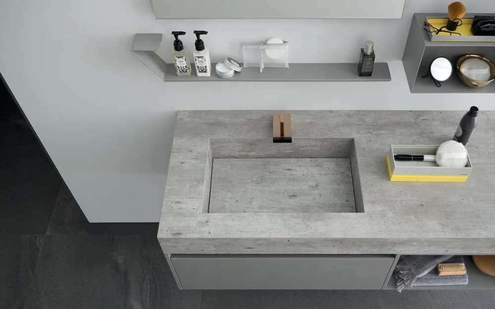 Modern European Style Bath Furniture Cabinet HPL Bathroom Vanity