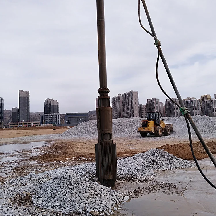 High power 75 kW vibroflotation device for vibro replacement stone ...