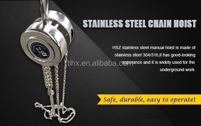 500kg,1ton,5 Ton Hand Chain Block Stainless Steel Chain Block - Buy 5 ...