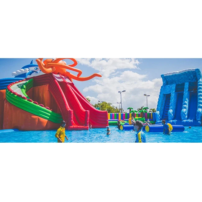 Outdoor Inflatable Land Water Park,Backyard Inflatable Water Pool Park ...