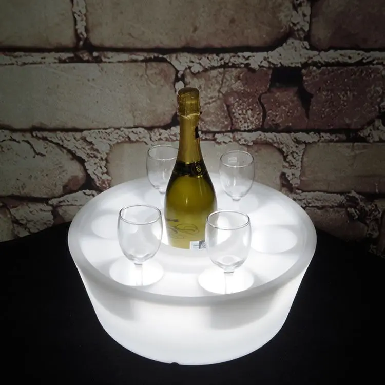 Super Bright Light Up Round Shape Led Wine Serving Tray - Buy Led ...