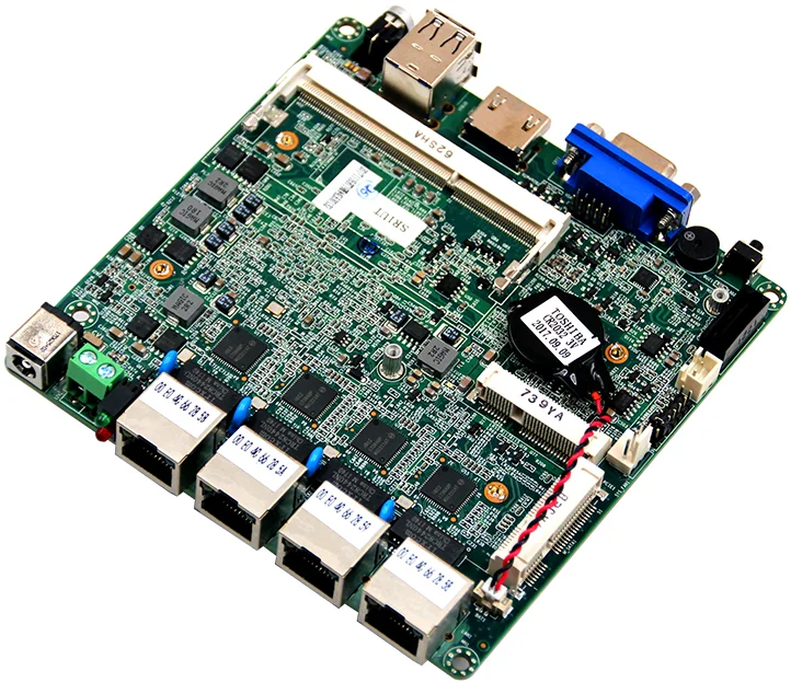 Fanless Computer Motherboard Support 4*intel I211at Gigabit Ethernet ...