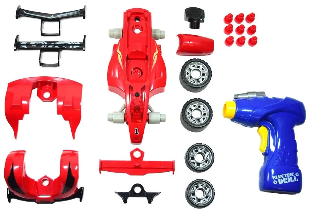 Custom Take-a-part Car Play-set Race Car With Electric Play Drill And ...