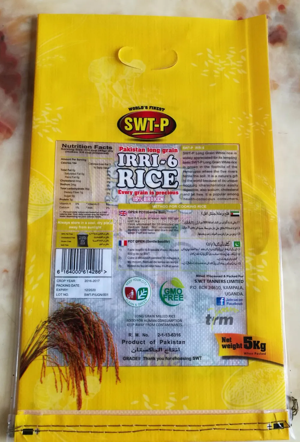 Bopp Laminated Woven Bag 25kg Bag Of Rice For Pakistan Thailand Rice ...