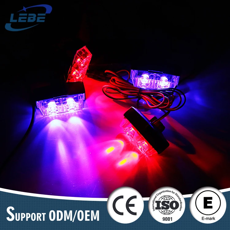 Hot Selling Blue Amber Red Color Changing Led Front Grille Mini Strobe ...