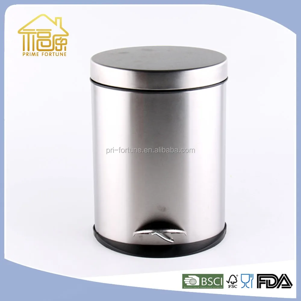 Oval Shape Metal Dustbin With Pp Bucket Stainless Steel Polishing ...