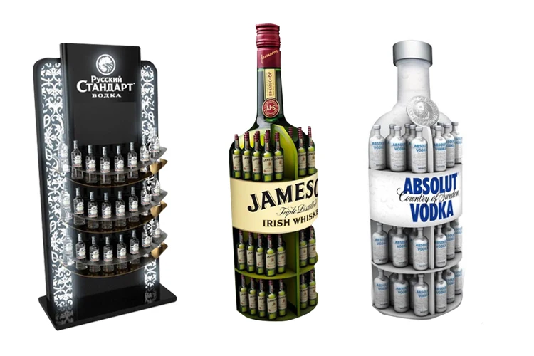 Advertising Metal Carpet Single Wine Bottle Display Stand Show Case ...