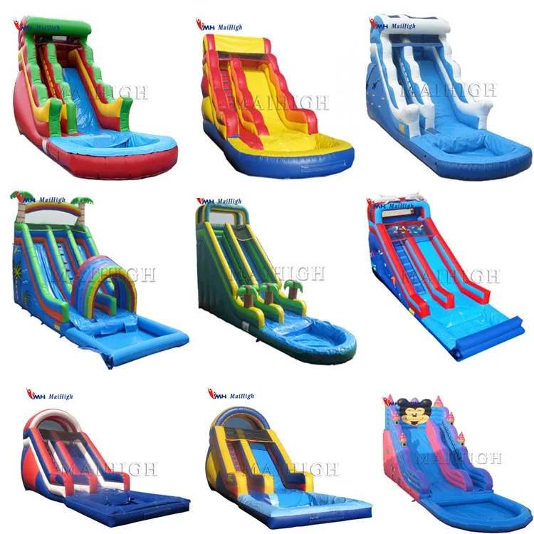 Backyard Equipment Inflatable Air Water Slider With Splash Pool For ...