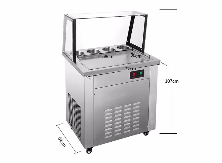 Thai Fried Ice Cream Rolling Flat Pan Fry Ice Roll Machine