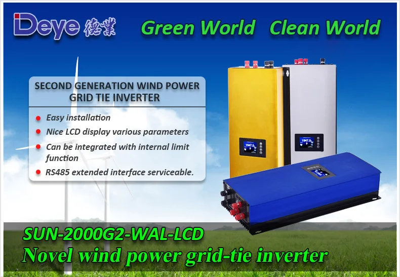 2nd Generation 2000 Watt Wind Power Inverter Sun-2000g2-wal-lcd - Buy ...