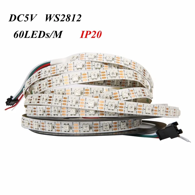 Ws2812b Led Strip 5v 60leds/m 2812 Pixels Rgb Led Strips - Buy 2812 ...