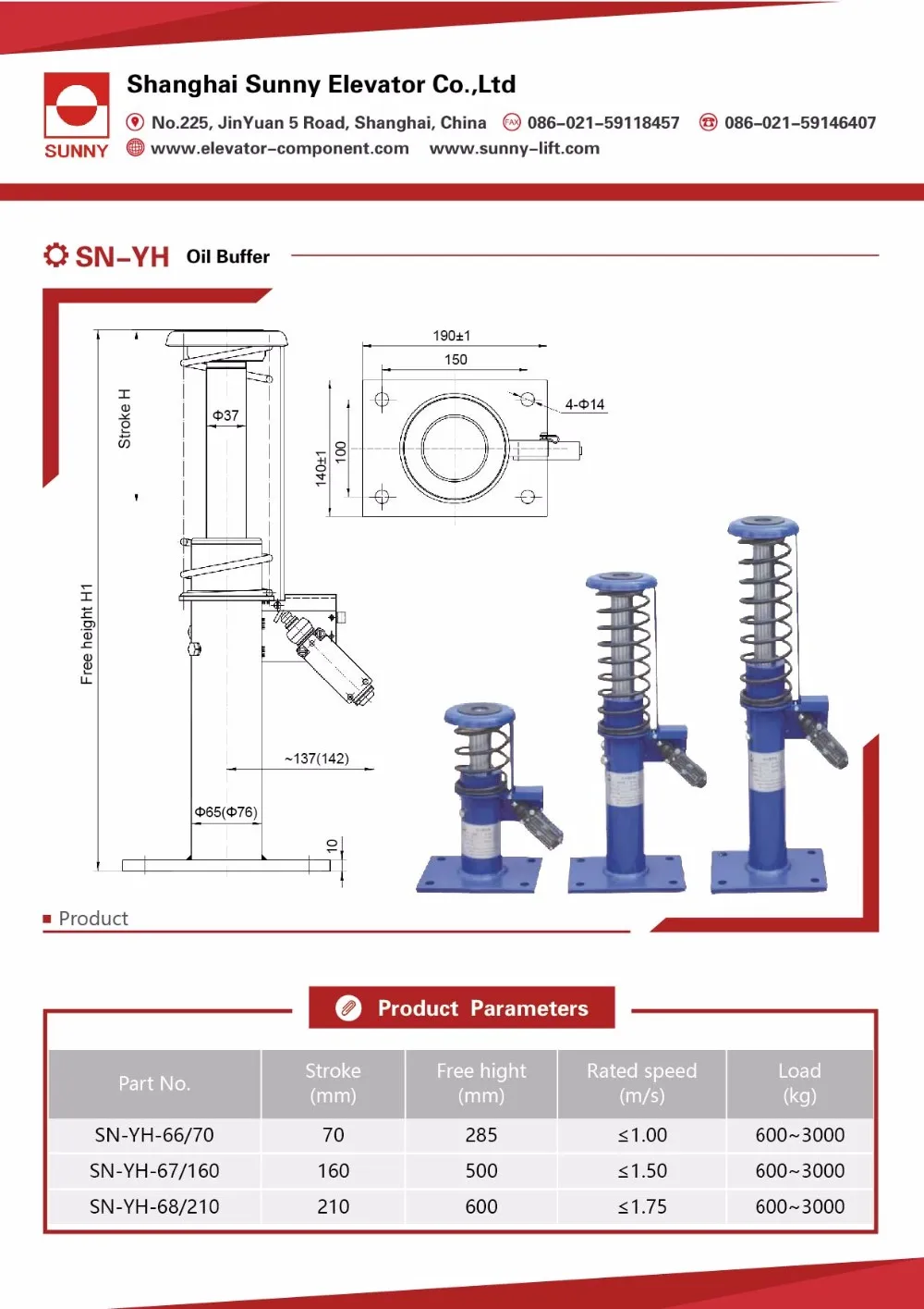 Elevators Nail Buffer for Elevator Safety Mounted at Pit