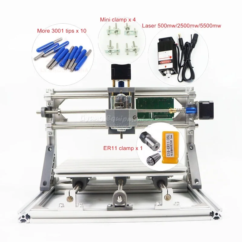 Mini Laser Cnc Machine Diy Cnc Milling Machine 2418 500mw Laser Head ...