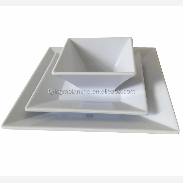 Solid Color Melamine Square Plate For Restaurant - Buy Melamien Square ...
