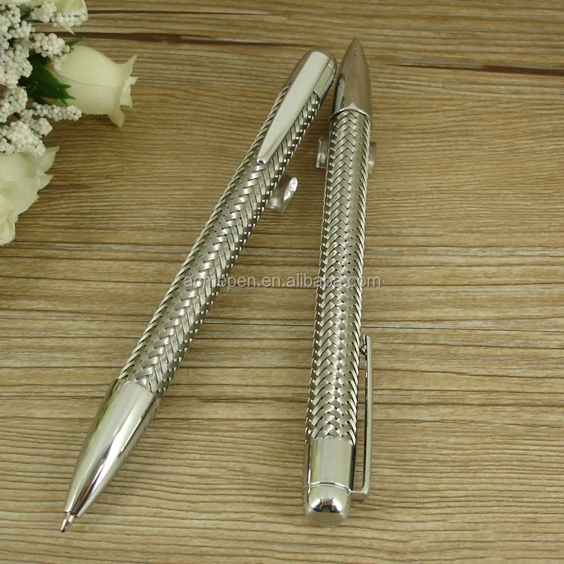 ACMECN Stainless Steel Wire Braid Metal Ballpoint Pen