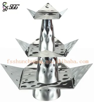Three Tiers Stainless Steel Food Display Tower Buffet Stand Banquet ...