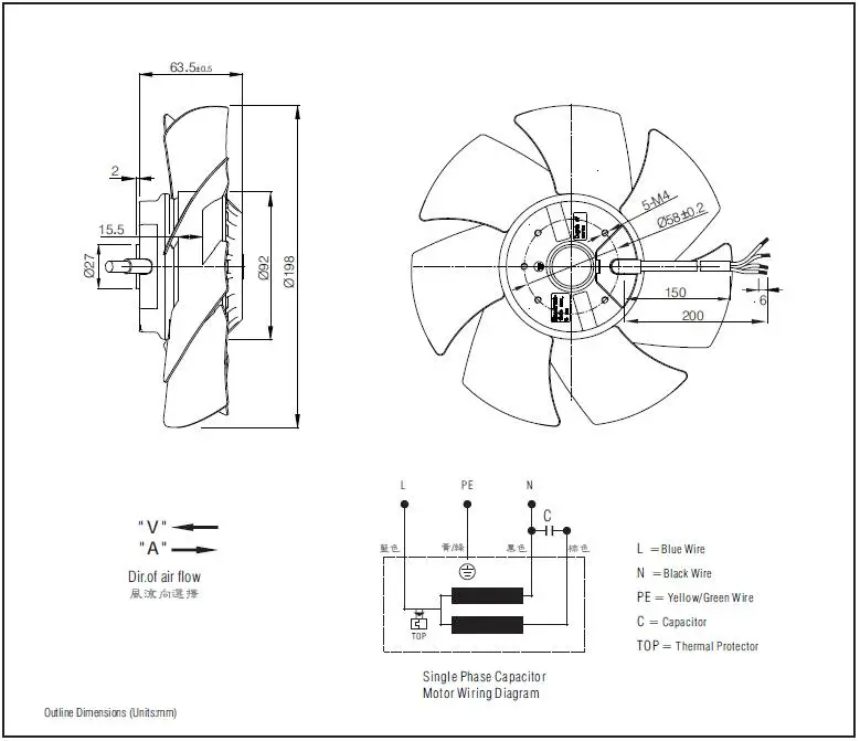 200mm Metal Blades Axial Fan For Recreational Vehicle Fj2e-200.a - Buy ...
